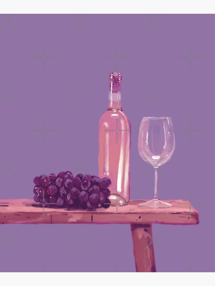 "Wine and Grapes" Sticker for Sale by walladart | Redbubble