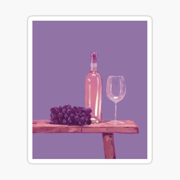 "Wine and Grapes" Sticker for Sale by walladart | Redbubble