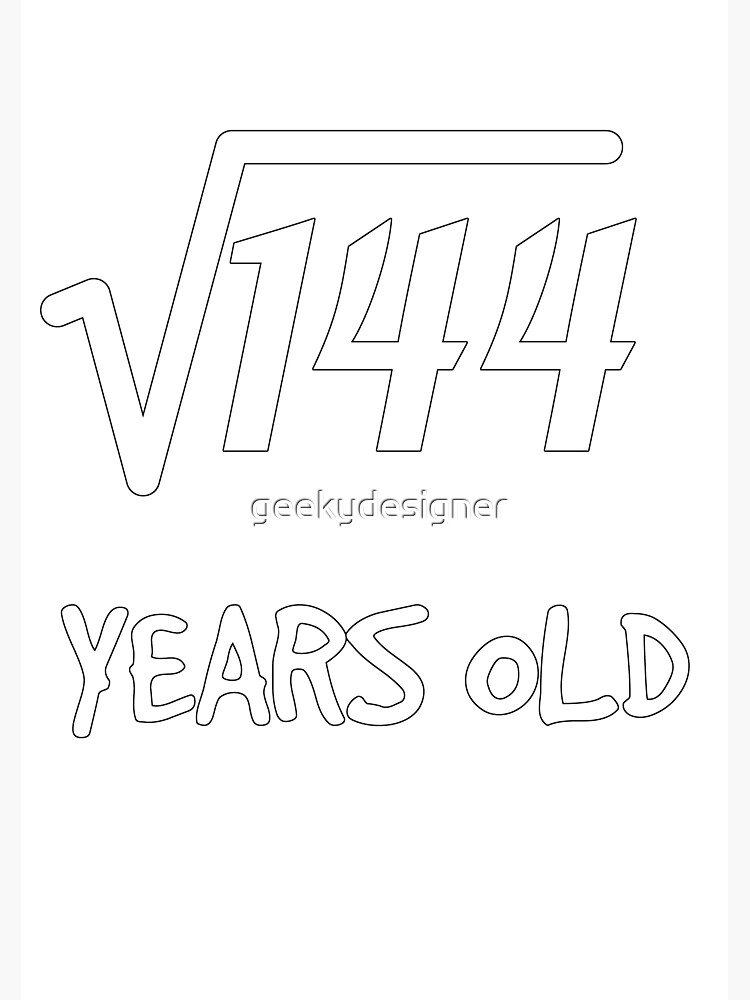Póster «Square Root of 144: 12th Birthday 12 Years Old Boy Girl» de ...