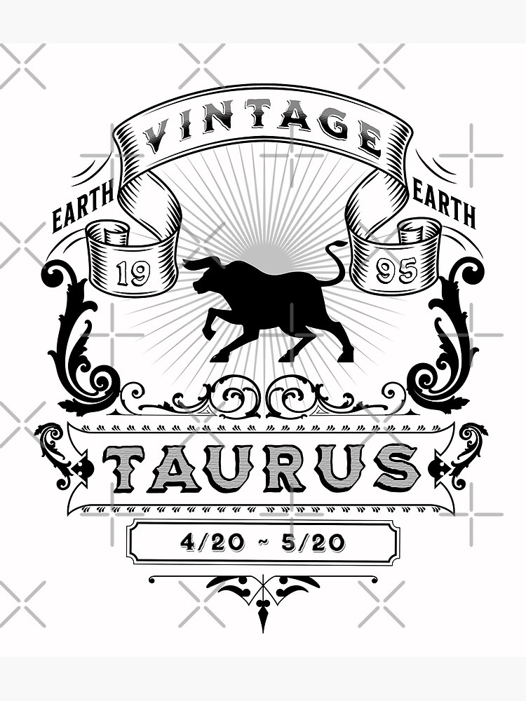 "The Zodiac Sign of Taurus Black and White 1995" Poster for Sale by ...