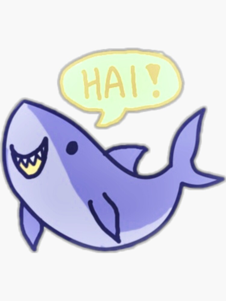 "Hai Shark Ocean Animal Cute Purple Sticker" Sticker for Sale by ...