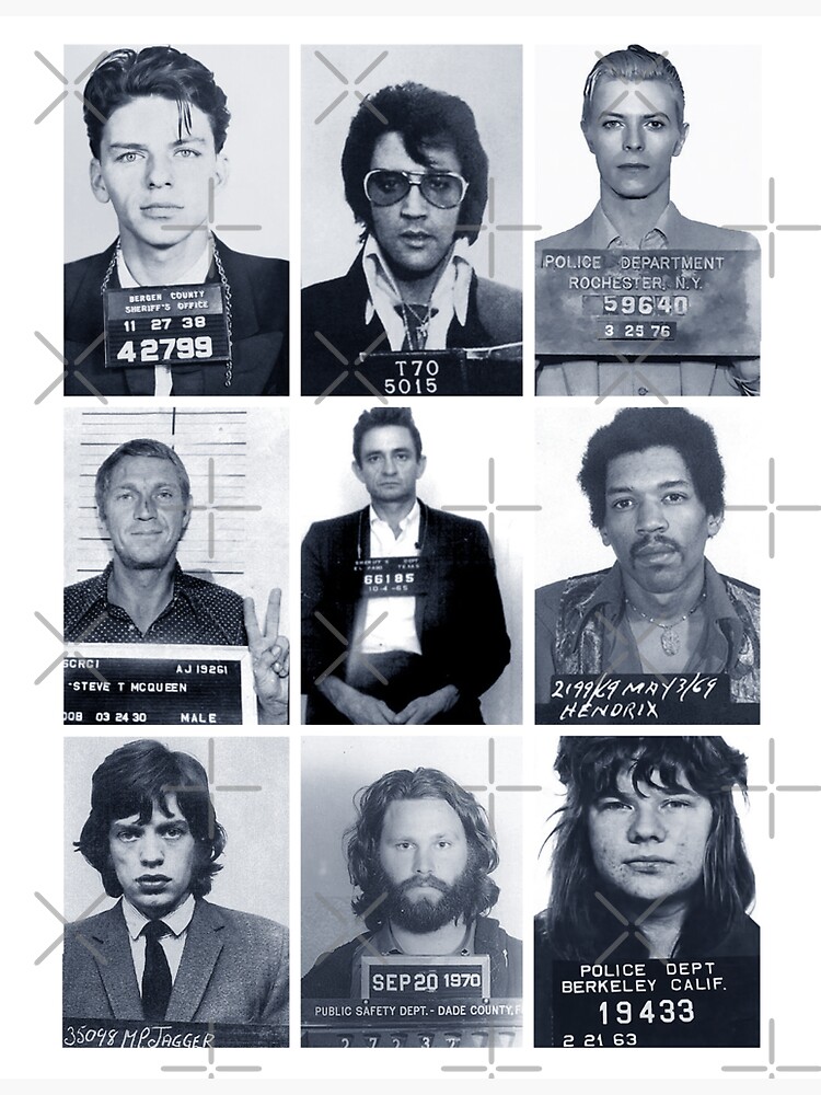 Celebrity Mugshots Photography Rock Stars And Actors Sticker For