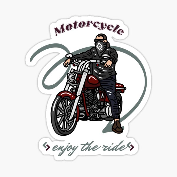 " Enjoy riding a vintage motorcycle" Sticker for Sale by NYStudio ...