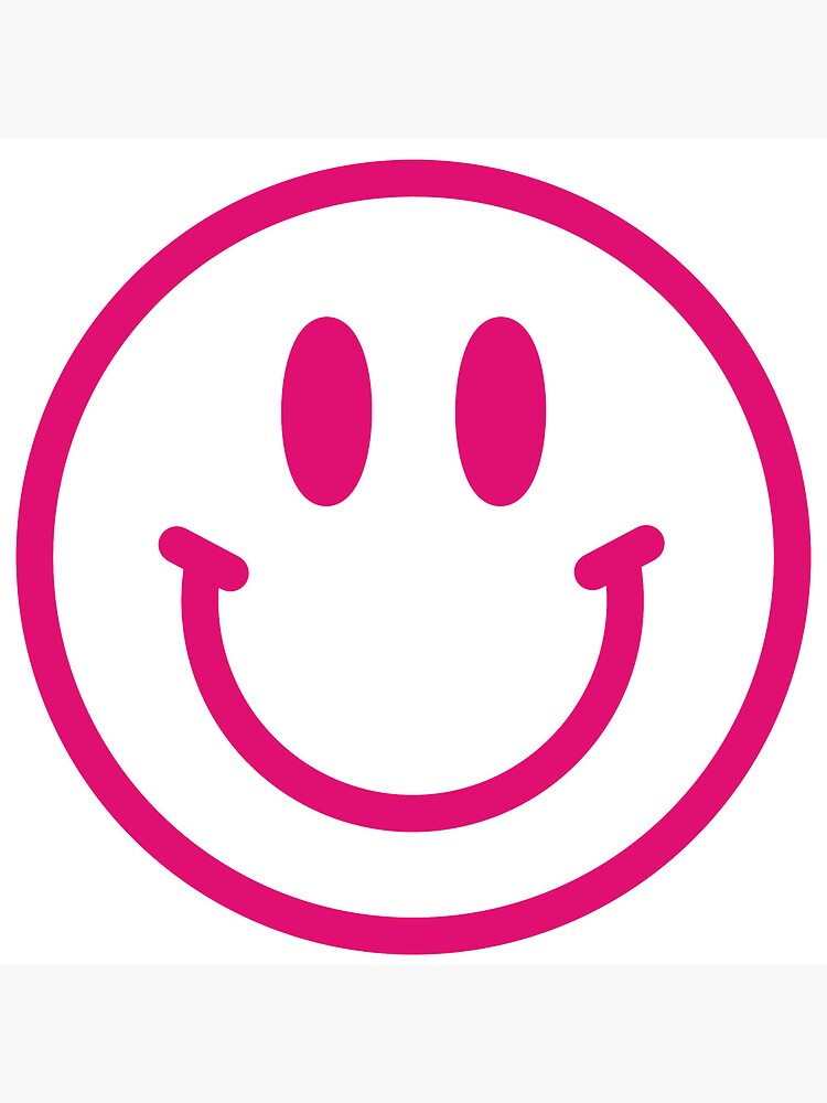 "Hot Pink Preppy Smiley Face " Art Print for Sale by meohmymagic ...