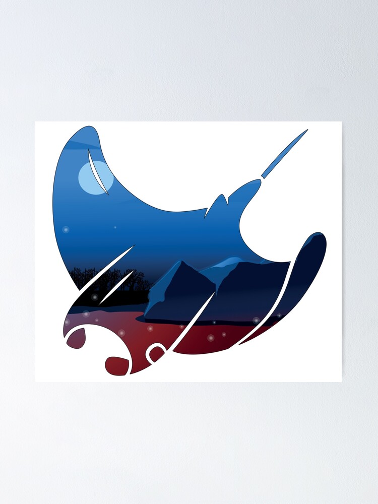 "Night Sky Firefly Manta Ray" Poster for Sale by damonasplace | Redbubble