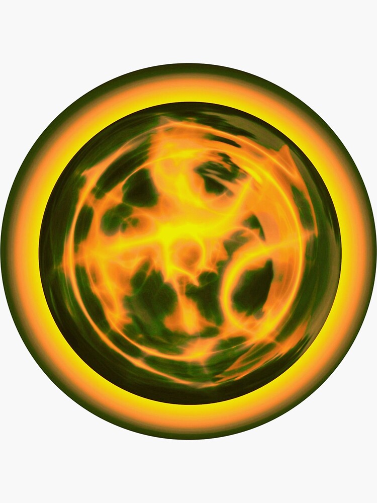 "Yellow Futuristic Energy Circle design" Sticker for Sale by Dven ...