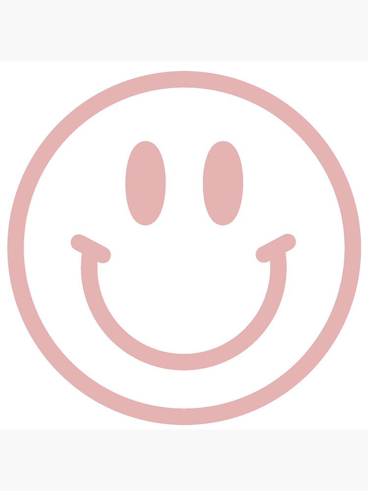 "Bright Blush Pink Preppy Smiley Face " Photographic Print for Sale by ...