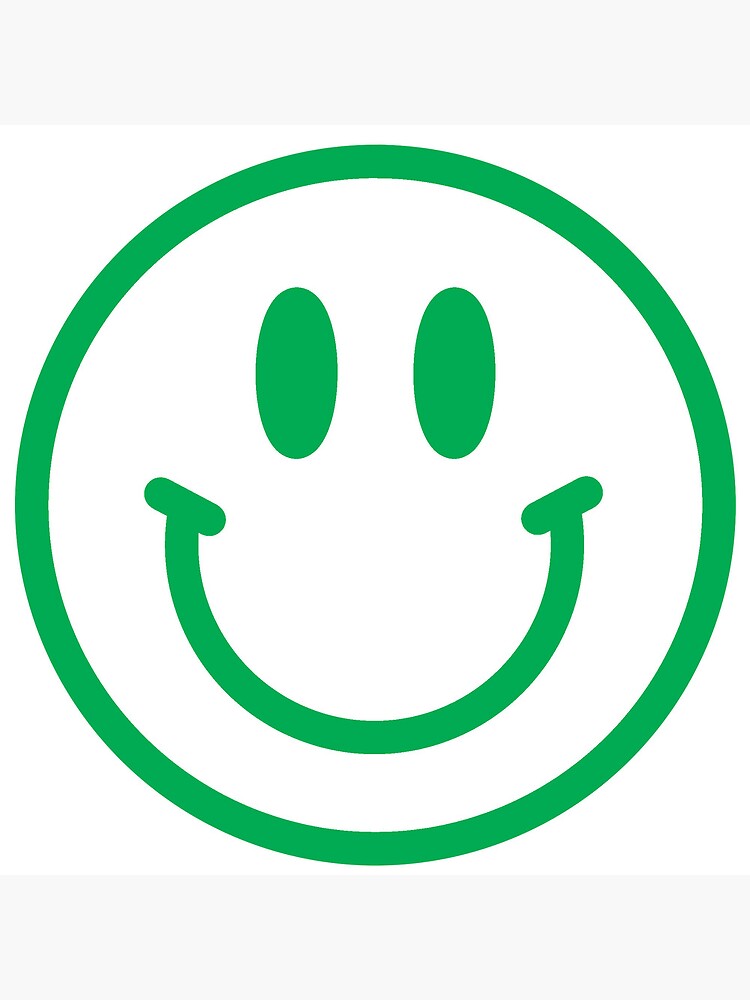 "Bright Kelly Green Preppy Smiley Face " Photographic Print for Sale by ...