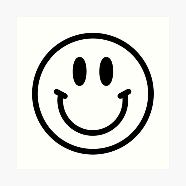 "Black Preppy Smiley Face " Art Print for Sale by meohmymagic | Redbubble