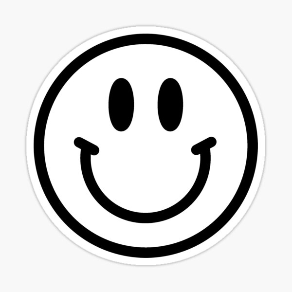 "Black Preppy Smiley Face " Sticker for Sale by meohmymagic | Redbubble