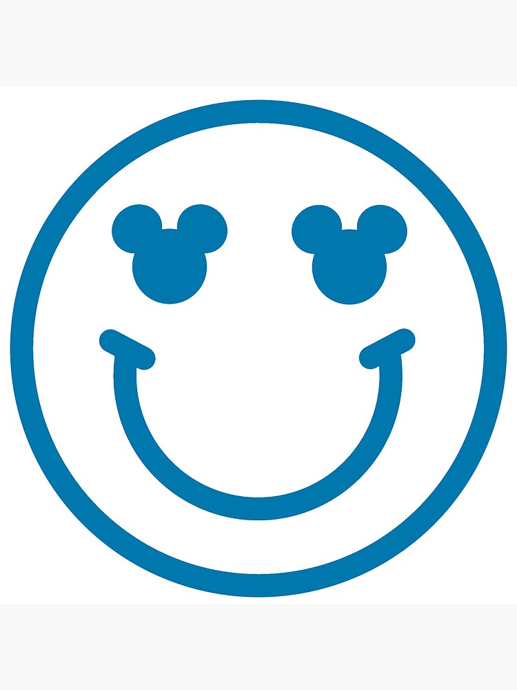 "Bright Blue Magical Preppy Smiley Face " Photographic Print for Sale ...