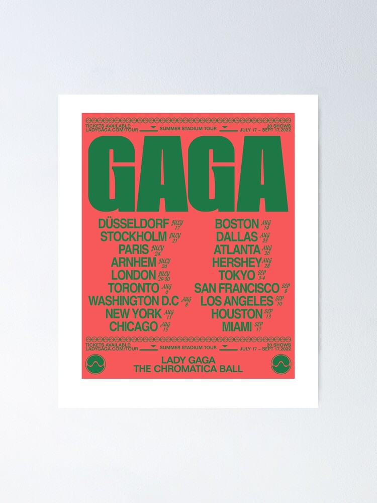"Lády Gágá The Chromatica Ball World Tour 2022" Poster von orceargoq ...
