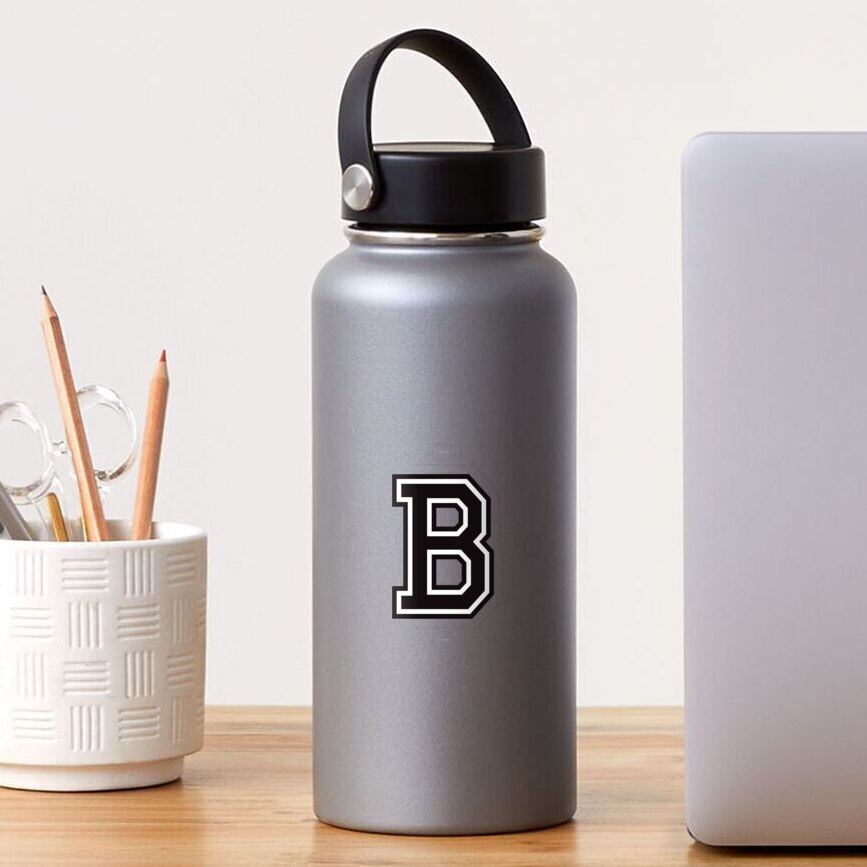 "Letter B sticker - black and white, sporty college font" Magnet for ...