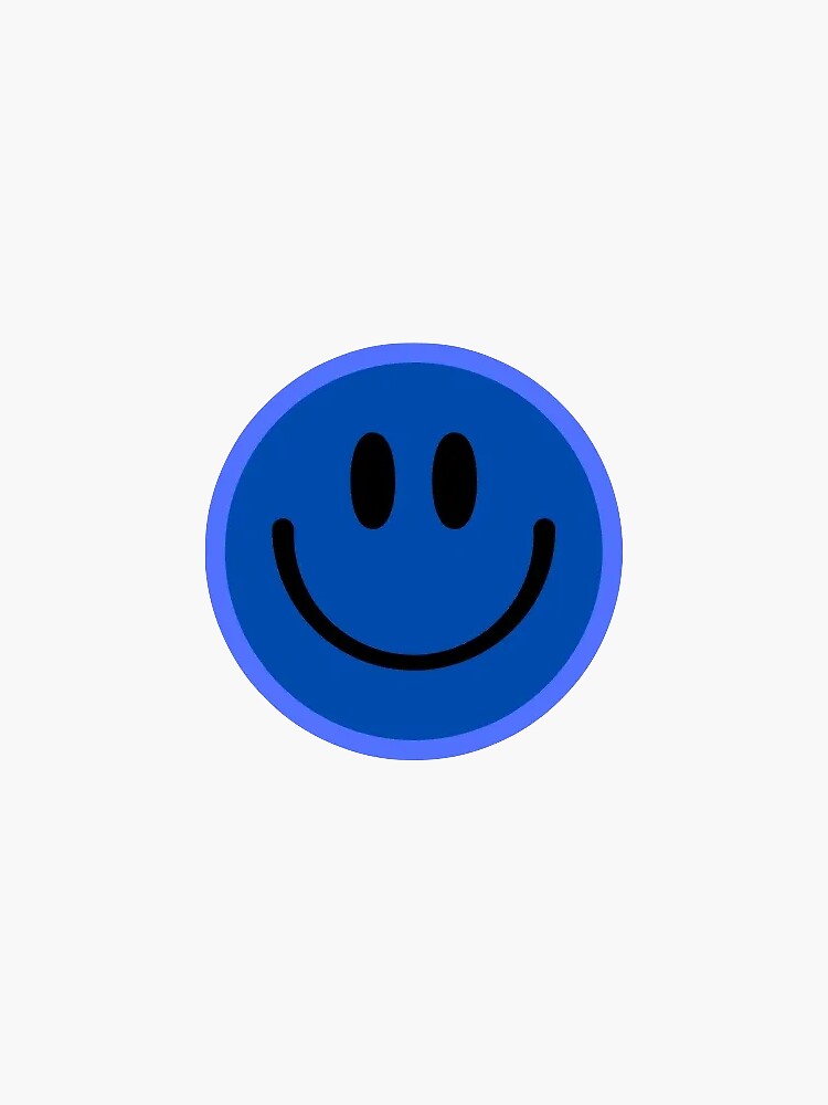 "Blue Happy Face" Sticker for Sale by NoaTeeSussan | Redbubble