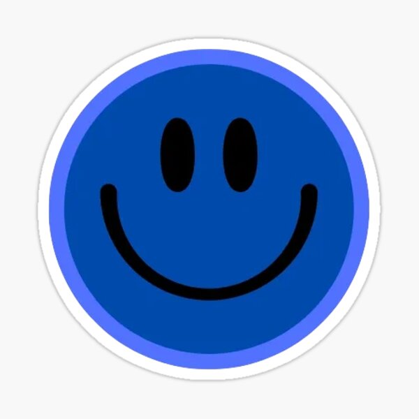 "Blue Happy Face" Sticker for Sale by NoaTeeSussan | Redbubble