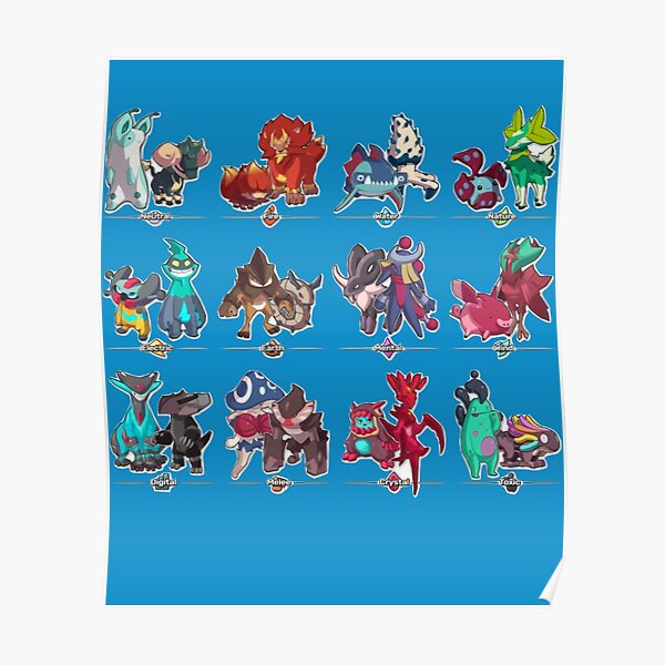 "Temtem characters " Poster for Sale by BCMakeStuff | Redbubble