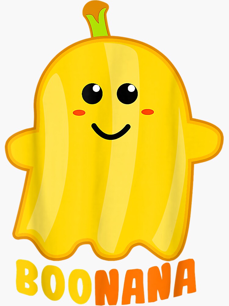 "Boonana Banana Ghost Funny Scary Cute Halloween Costume" Sticker for ...