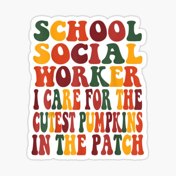 "School Social Worker Halloween Rainbow Groovy School Worker" Sticker ...