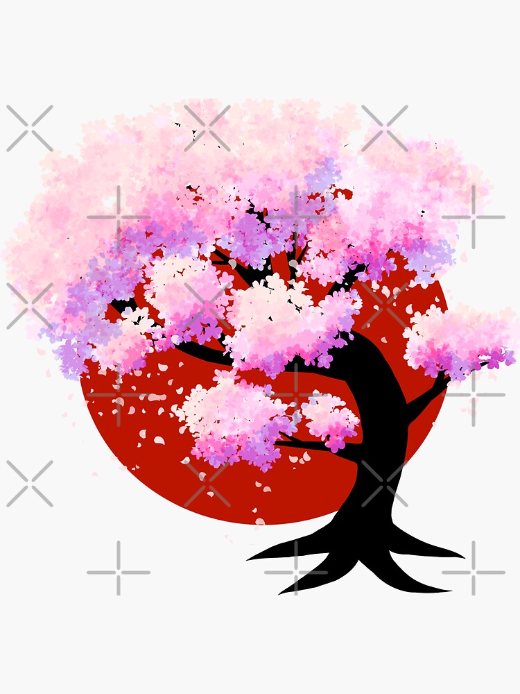 "Sakura Blossom Tree" Sticker for Sale by SolGalaxyDesign | Redbubble