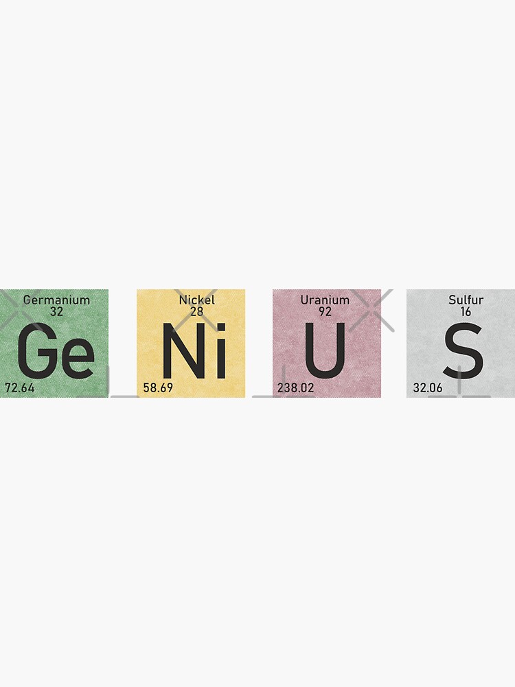 "Ge-Ni-U-S Genius Periodic Table Element Vintage Science Funny ...
