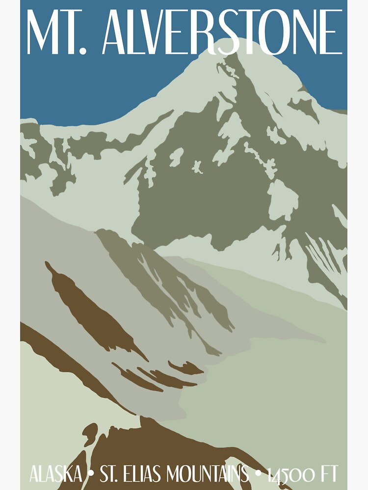 "Mount Alverstone" Sticker for Sale by milky-way-arts | Redbubble