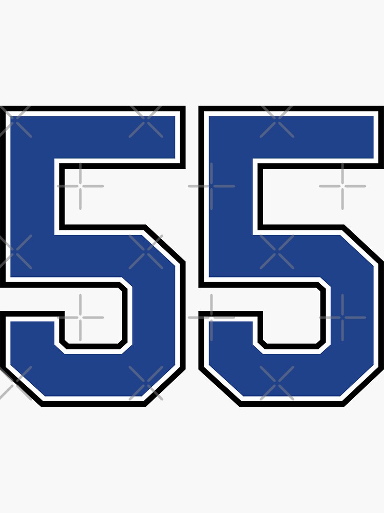"Number 55 lucky sports jersey fifty five" Sticker for Sale by ...