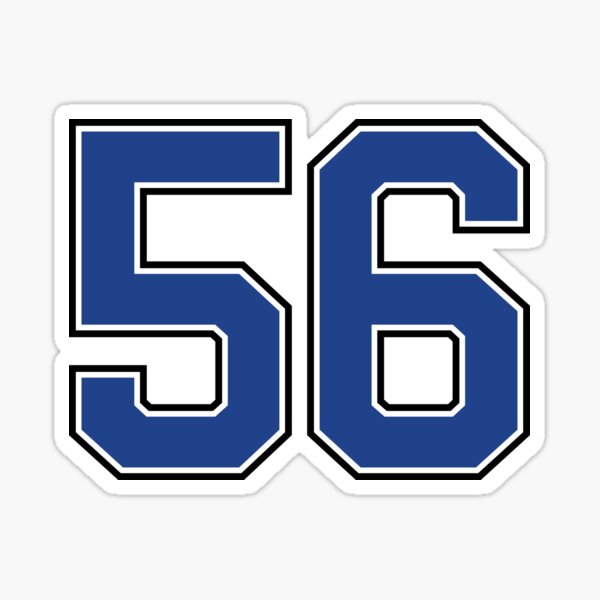 "Number 56 lucky sports jersey fifty six" Sticker for Sale by ...