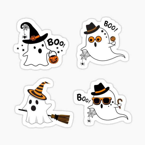 "Cute Boo Ghost Halloween Sticker Pack" Sticker for Sale by Avant ...