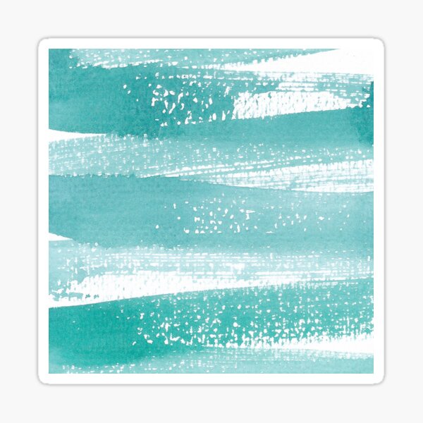 "Watercolor paint brush stroke - turquoise" Sticker for Sale by Art-By ...