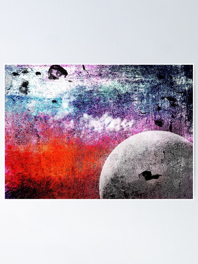 "Lunatic Love - The moon and Heart - Grunge Textures" Poster for Sale ...