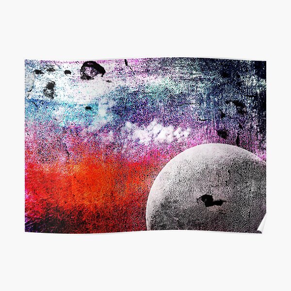 "Lunatic Love - The moon and Heart - Grunge Textures" Poster for Sale ...