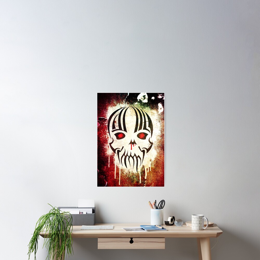 "Bleeding Skull - Modern Skull with Blood and Grunge Texture" Poster by ...