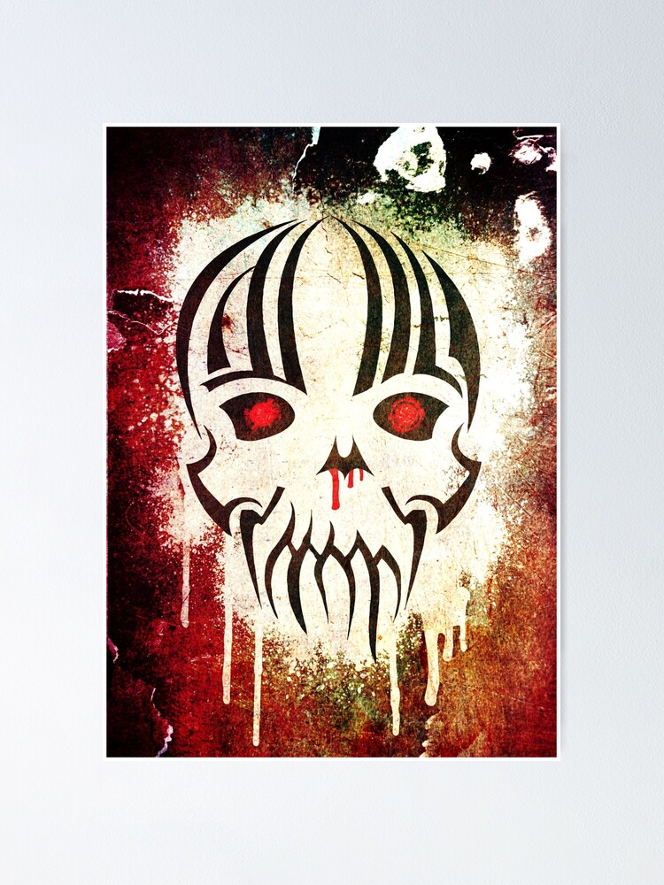 "Bleeding Skull - Modern Skull with Blood and Grunge Texture" Poster by ...