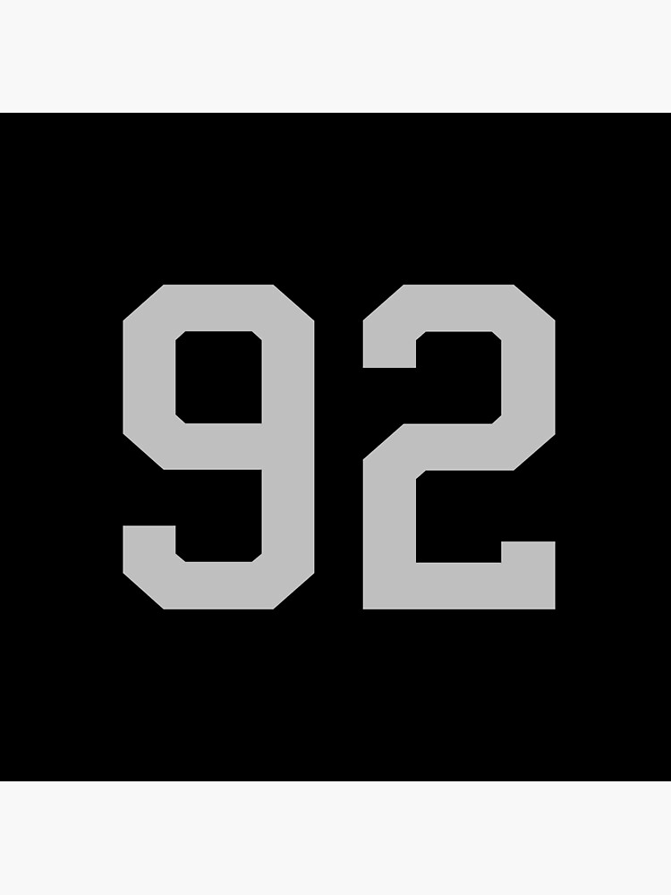 Lámina fotográfica «Número 92, camiseta deportiva gris sobre negra ...