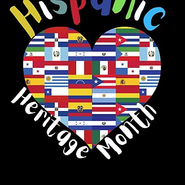 "Hispanic Heart Flags latinx countries flag hispanic heritage month t ...