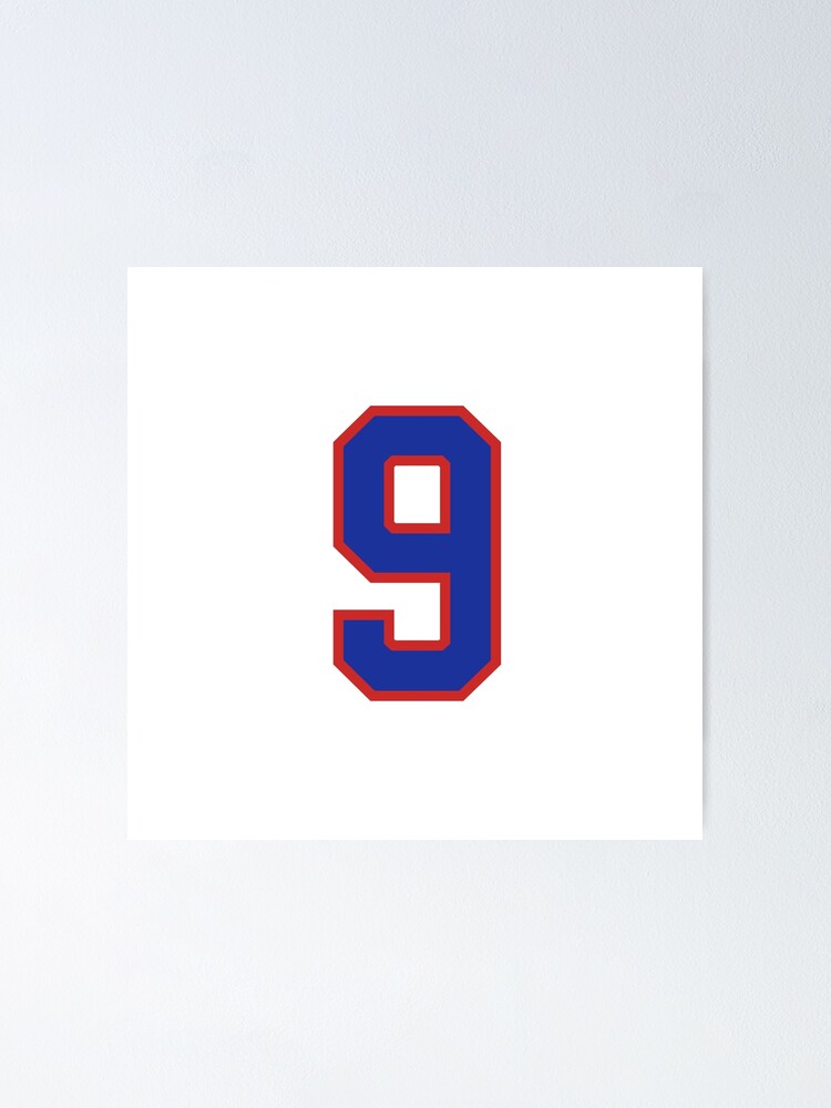 "Number 9 blue red sports jersey nine" Poster for Sale by ...