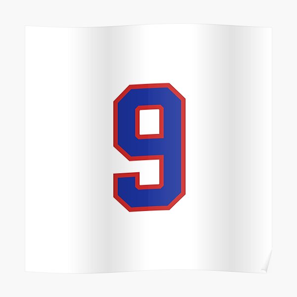 "Number 9 blue red sports jersey nine" Poster for Sale by ...