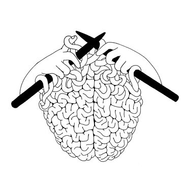 "Brain Knitting" Sticker for Sale by DerinKlick | Redbubble