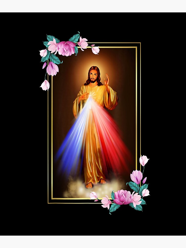 "Divine Mercy Jesus Christ Sacred Heart Of Jesus Gift " Poster for Sale ...