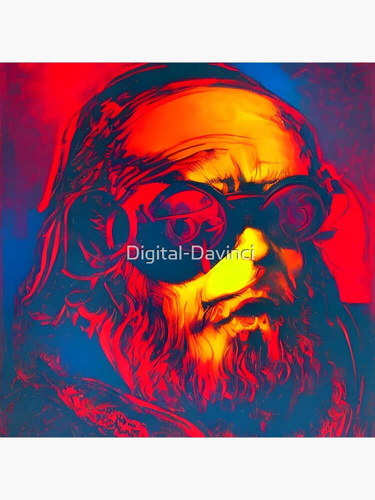 Pegatina «Estilo de pintura abstracta Cyberpunk Leonardo Da Vinci con ...