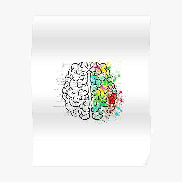 "Brain left vs right logic vs creativity" Poster for Sale by ...