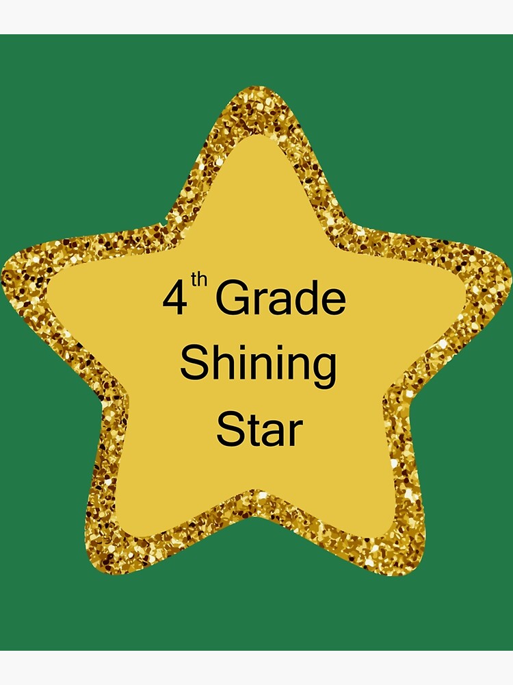 "Shining Golden Star Glittery Round Corners Fourth Grade" Poster for ...