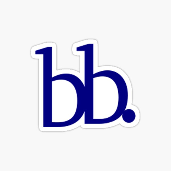 "bb." Sticker for Sale by mgcolantonio | Redbubble