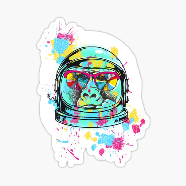 "Space Ape Psychedelic Astronaut Ape Exploring The Universe Classic ...