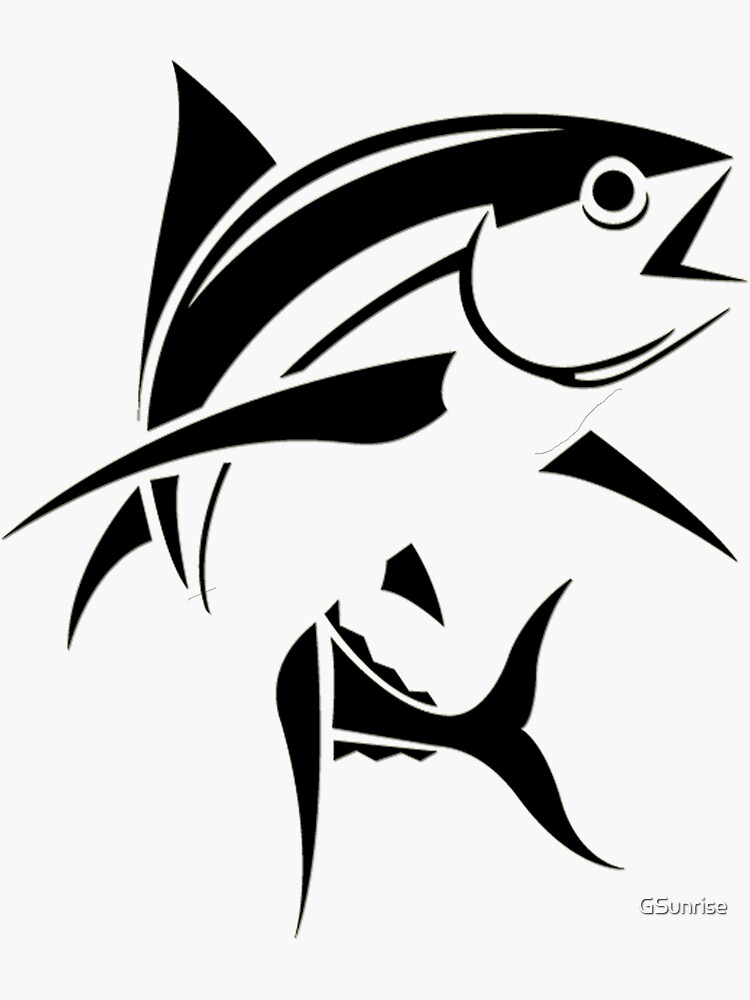 "Tuna Fish Borders" Sticker for Sale by GSunrise | Redbubble