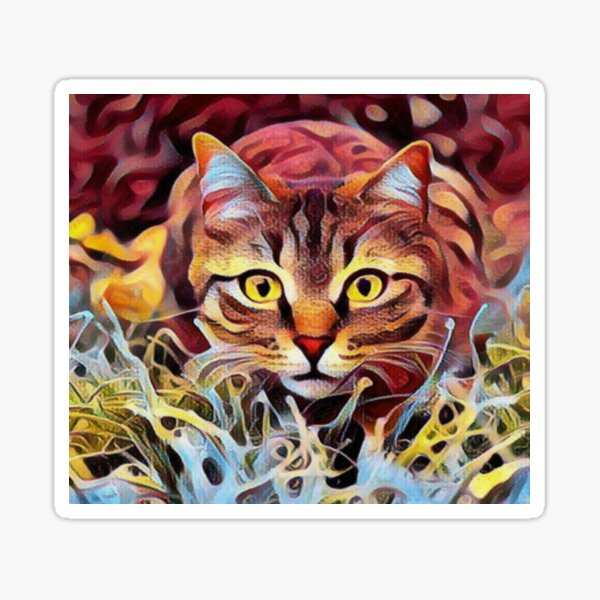 "Ready To Pounce Cat Pop Art Rainbow" Sticker for Sale by RainbowLush ...