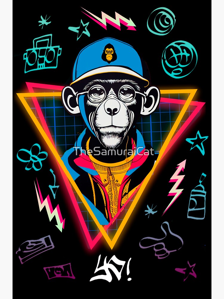 "Hip Hop Monkey" Sticker for Sale by TheSamuraiCat | Redbubble