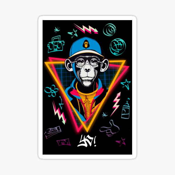 "Hip Hop Monkey" Sticker for Sale by TheSamuraiCat | Redbubble