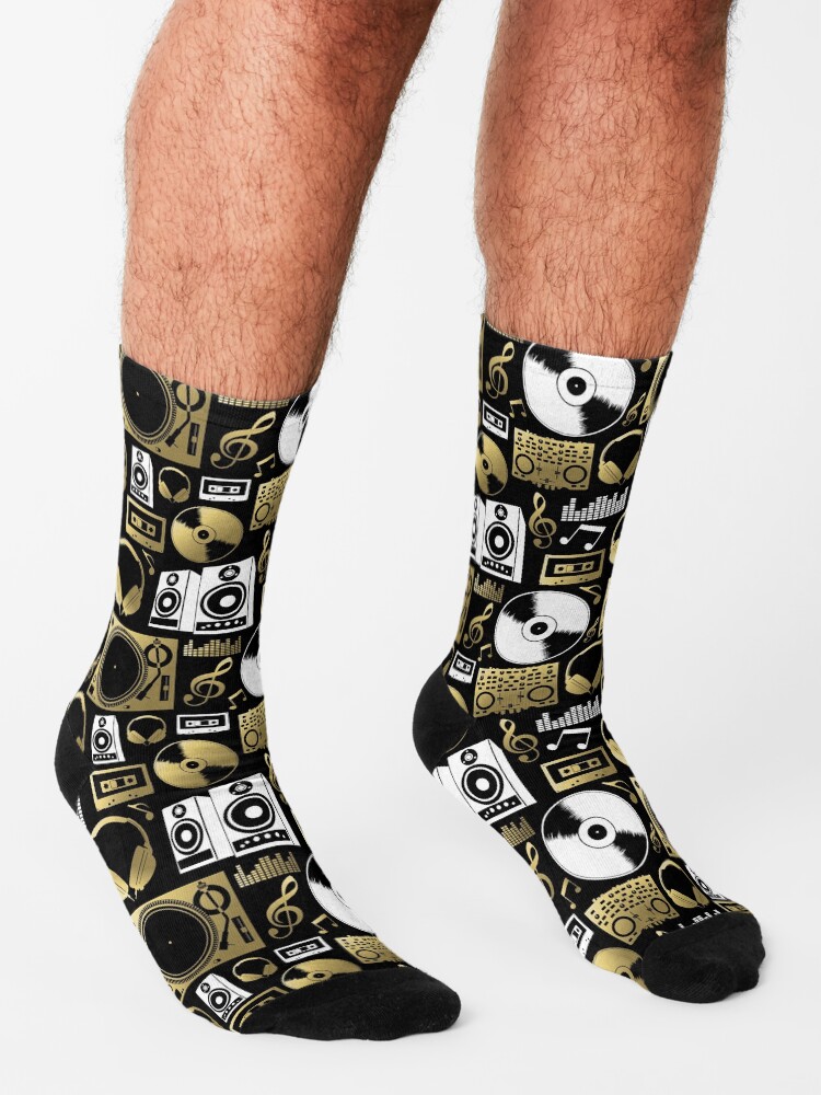 "Discjockey Pattern | DJ Music Vinyl Turntables" Socks for Sale by ...