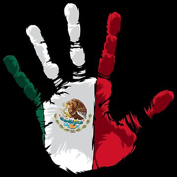 "Mexico Flag - Mexican Hand Print - Hecho En Mexico" Sticker by ...